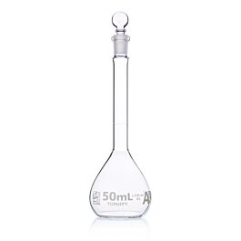 Flask, Volumetric , Globe Glass, 50mL, Class A, To Contain (TC), ASTM ...