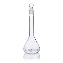 Flask, Volumetric, Wide Mouth, Globe Glass, 100mL, Class A, To Contain ...