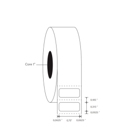 Peely Slide Labels, 0.75"x0.315", 1 across, 1" core, 2000 labels/roll ...